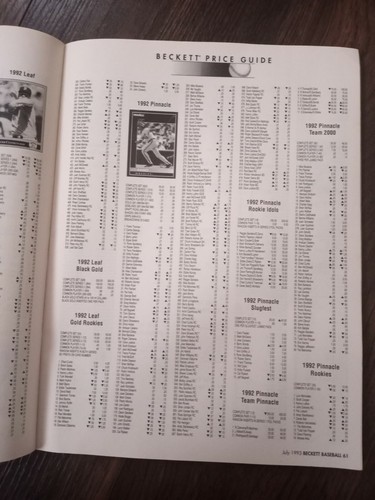 Vintage Baseball Beckett Price Guide July 1993 Jackie Robinson / Nolan ...