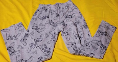 Boys Size 10-12 Gray print Fleece Gamer Controller Pajama Pants | eBay
