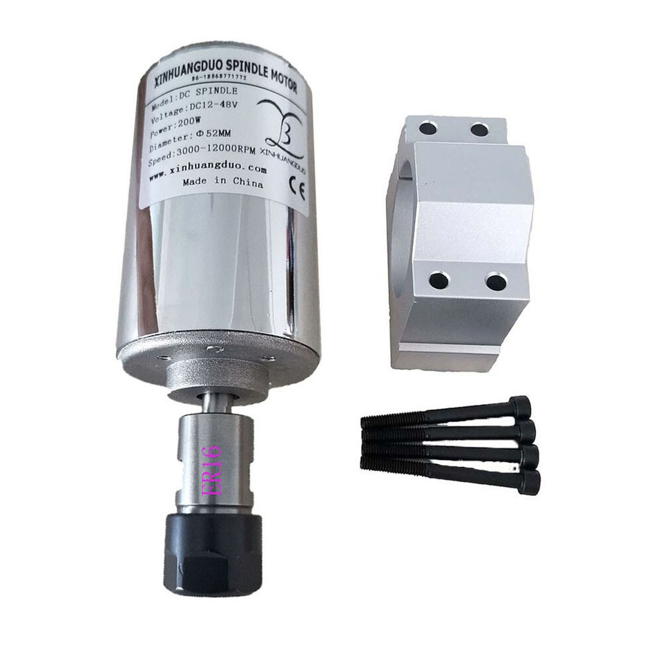 0.2kw High Speed Spindle ER16 CNC 200W Spindle Motor for DIY CNC 48VDC ...