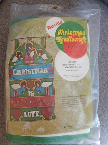 Vintage Bucilla Nativity Christmas is Love Panel Kit 1644 Very Mod MCM 1973 | eBay