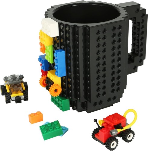 Build-on Brick Coffee Mug, Funny DIY Novelty Cup with Building Blocks ...