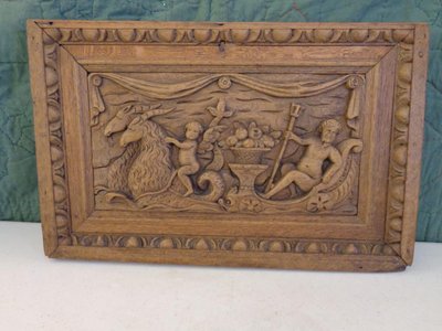 Ornate Antique Vintage Heavily Carved Wood Wall Plaque Carving ...