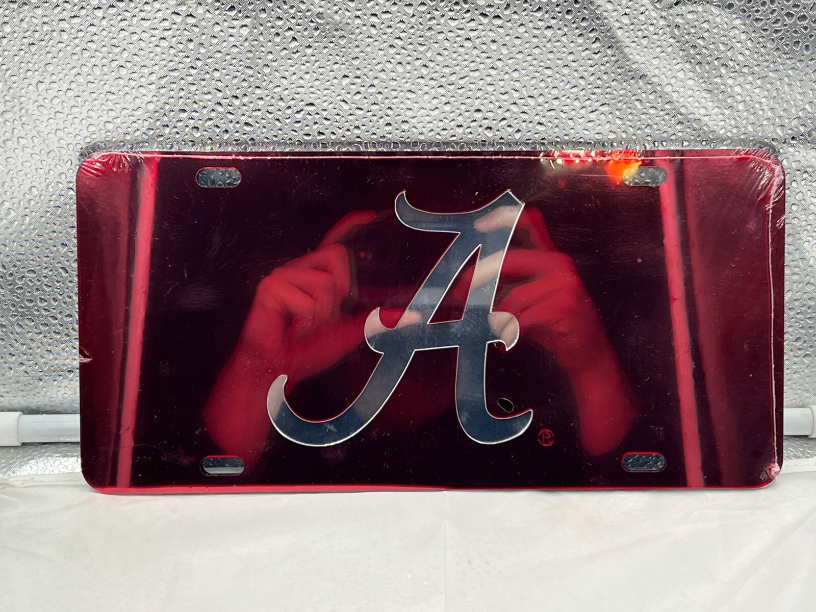 Alabama Crimson Tide NCAA Red Mirrored Laser Cut License Plate ...