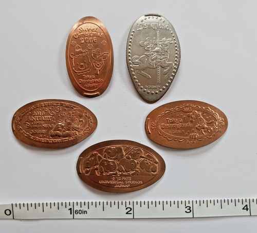 Elongated Souvenir Medal Token: Tokyo Disneyland Universal Studio Japan ...