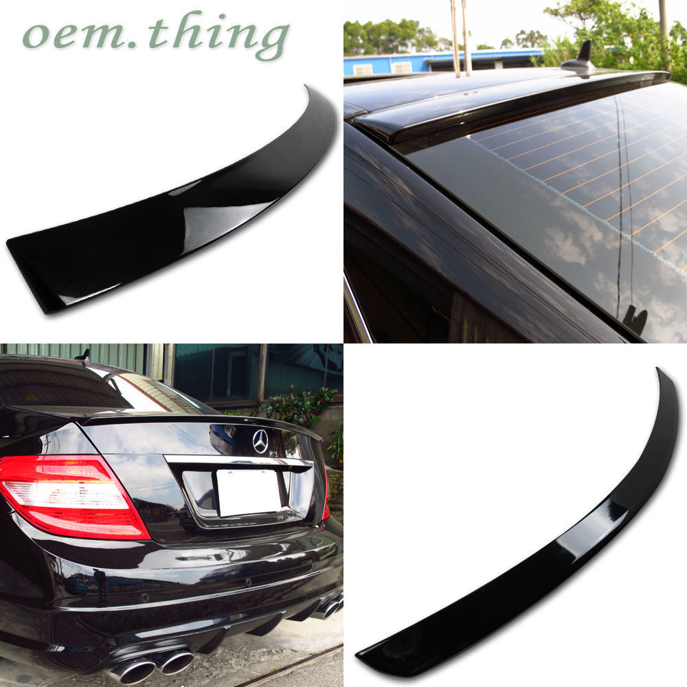 PAINTED Fit FOR Mercedes W204 OE TYPE ROOF + A TYPE TRUNK SPOILER 4DR ...