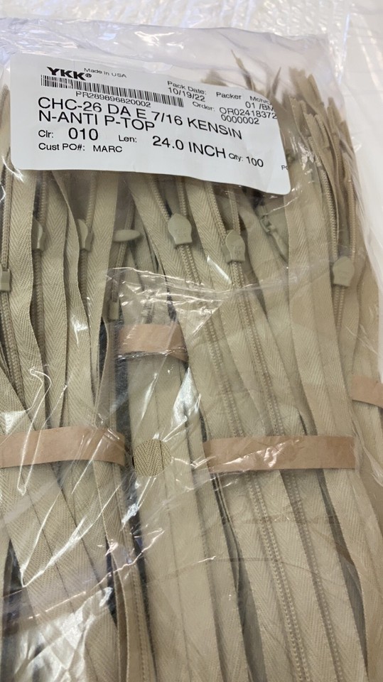 YKK #3 Invisible Nylon Coil Non-Separating (Close End) Zipper 24" In ...