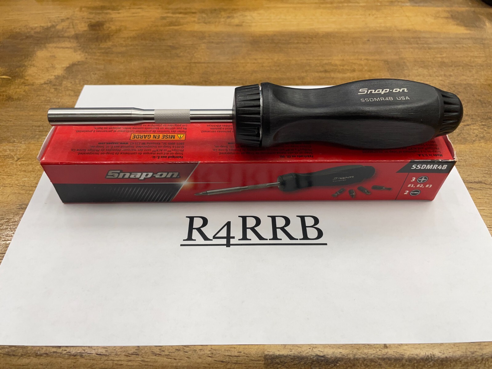 Snap-on Tools USA NEW BLACK Hard Handle Ratcheting Screwdriver SSDMR4B ...