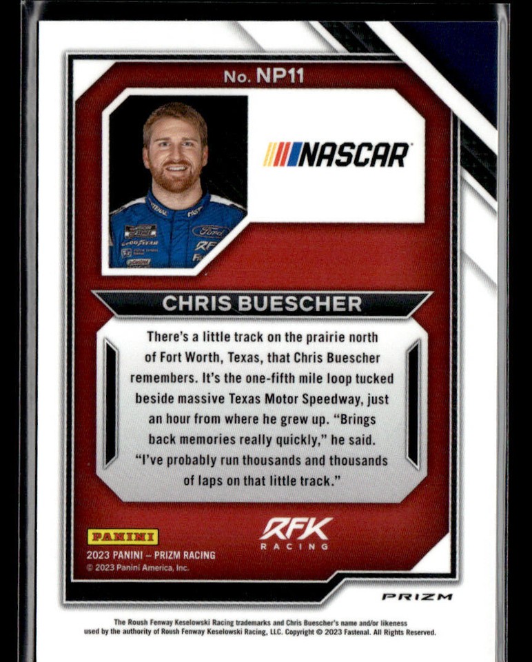 2023 Panini Prizm #NP11 Chris Buescher National Pride Card RFK Racing ...