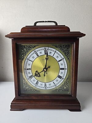 Vintage Hamilton Mantel Clock Quartz with Double Hammer Chimes Works ...