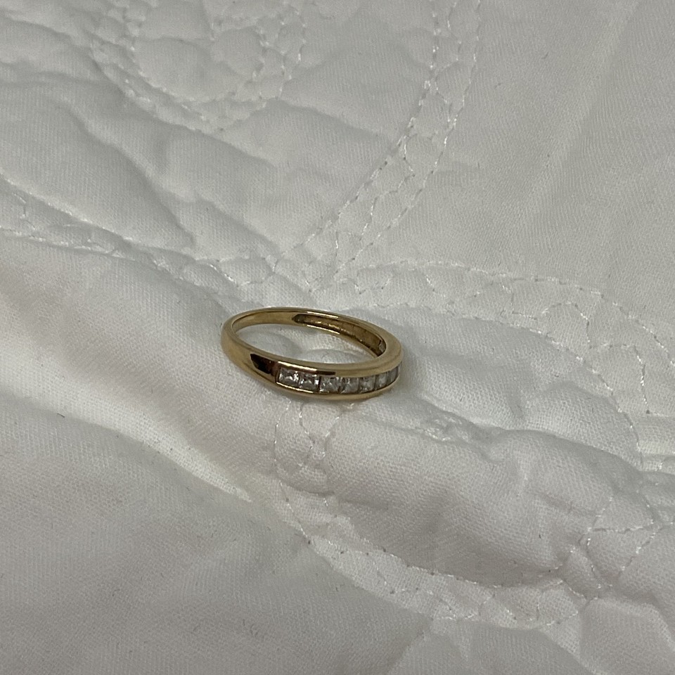 Vintage 9ct Yellow Gold Dress or ETERNITY RING 1.7 grams size L Not ...