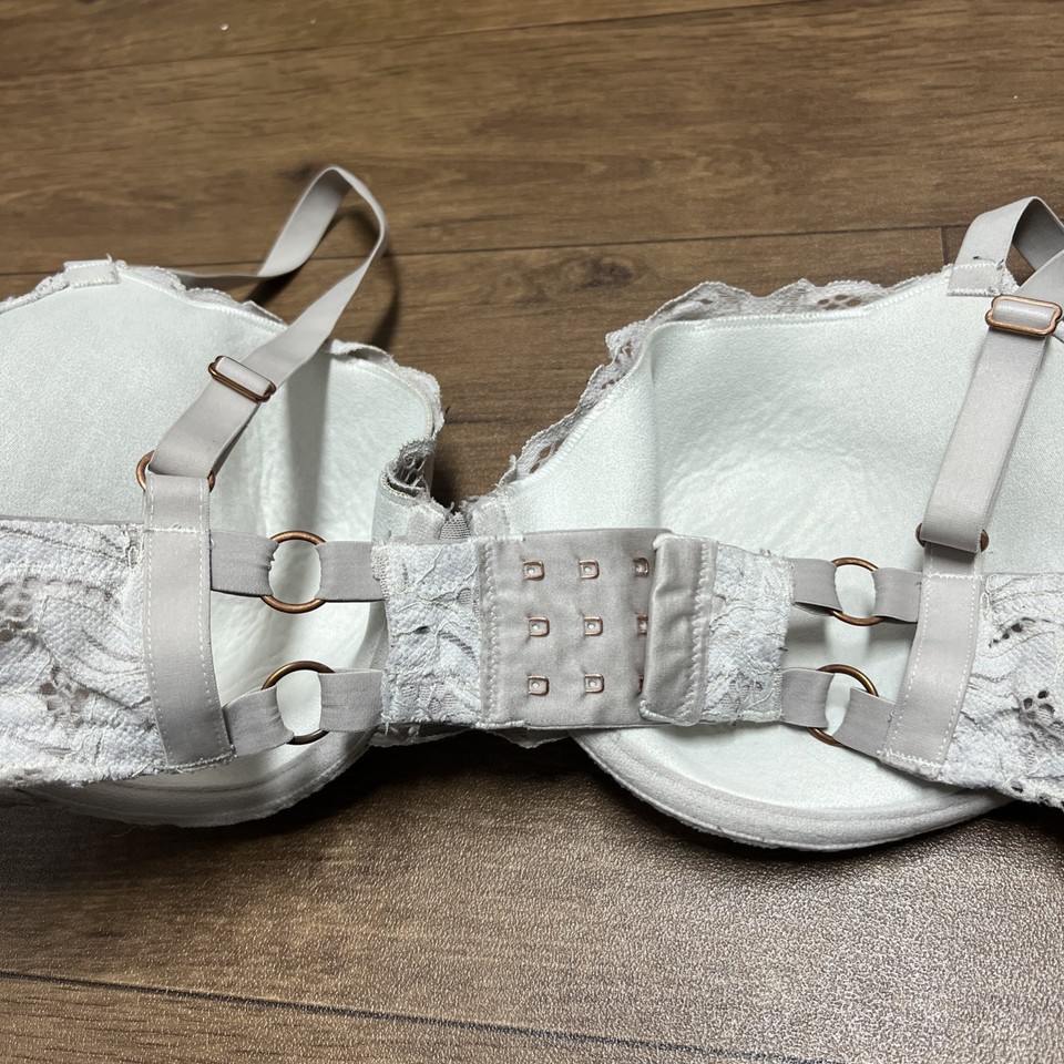 Aerie Womens Balconette Bra Size 38D Gray Ivory Real Good Lined Lace ...