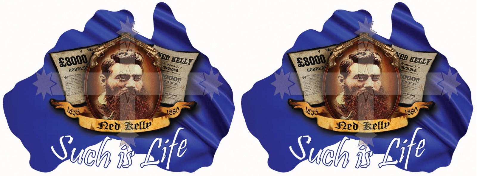 NED KELLY SUCH IS LIFE STICKER NED KELLY EUREKA STOCKADE STICKER PAIR ...
