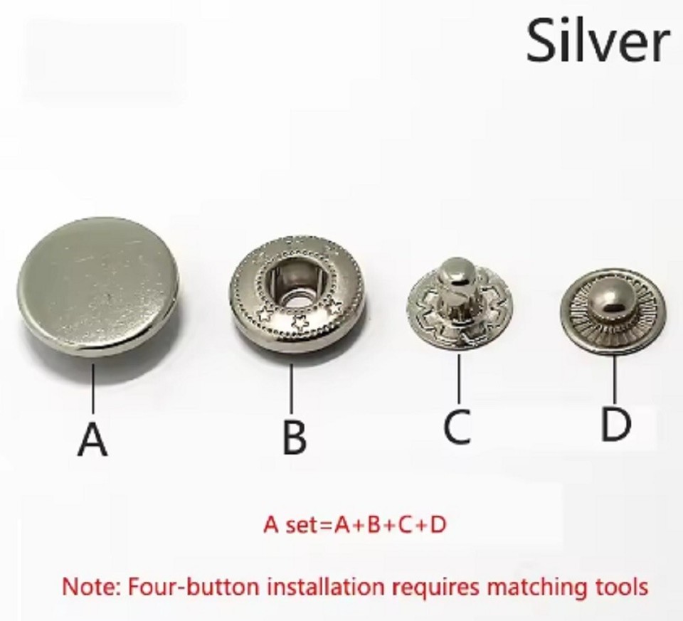 12mm - 17mm Heavy Duty Press Studs Snap Fasteners Poppers Buttons ...