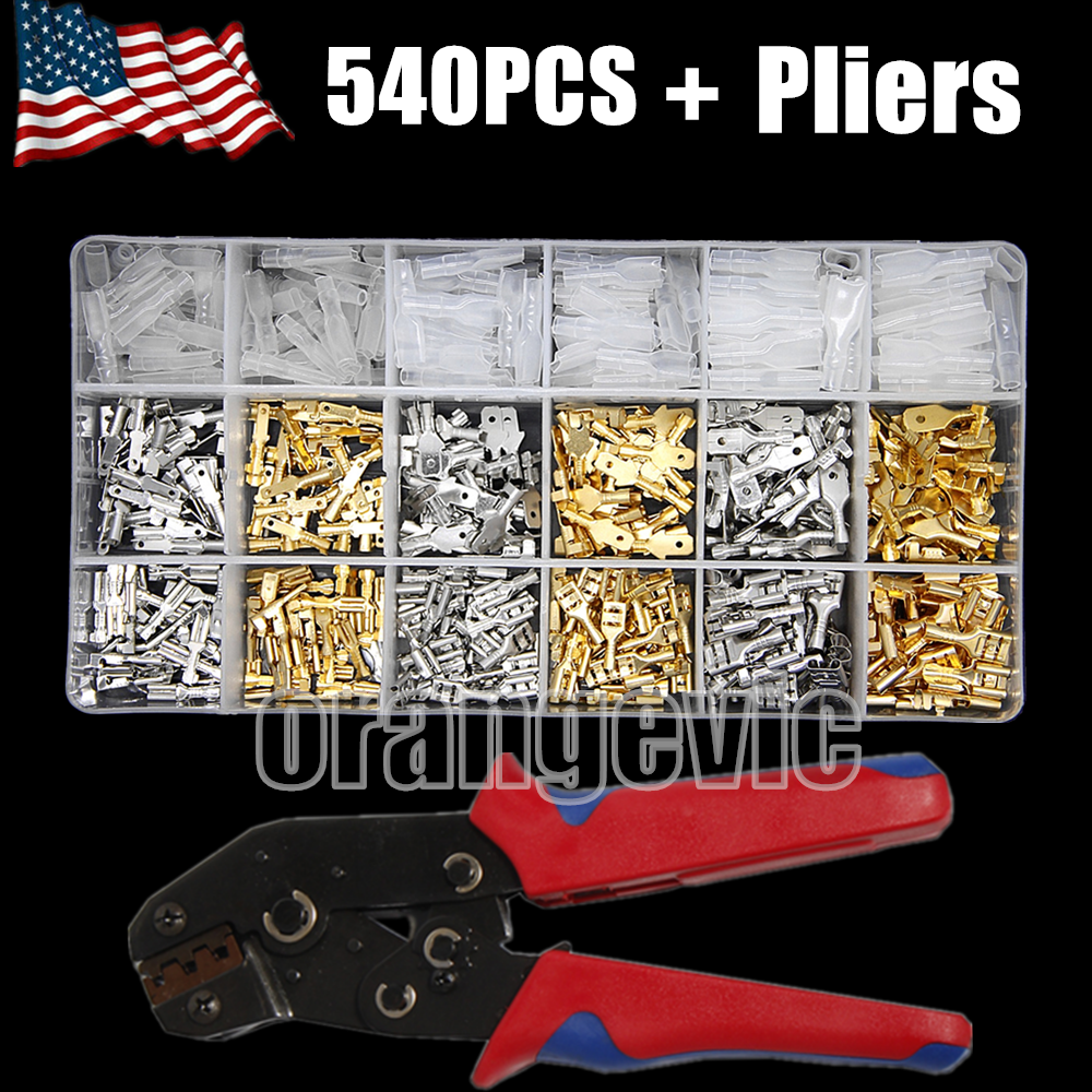 900X Assortment Terminals Kit Electrical Wire Crimp Connectors Male ...