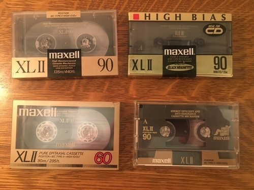 Four Maxwell Audio Cassette Tapes XL II High Bias 90-Min 60-Min | eBay