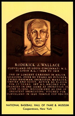 Roderick J Wallace 1964 Baseball Hall of Fame Postcard Curteichcolor ...