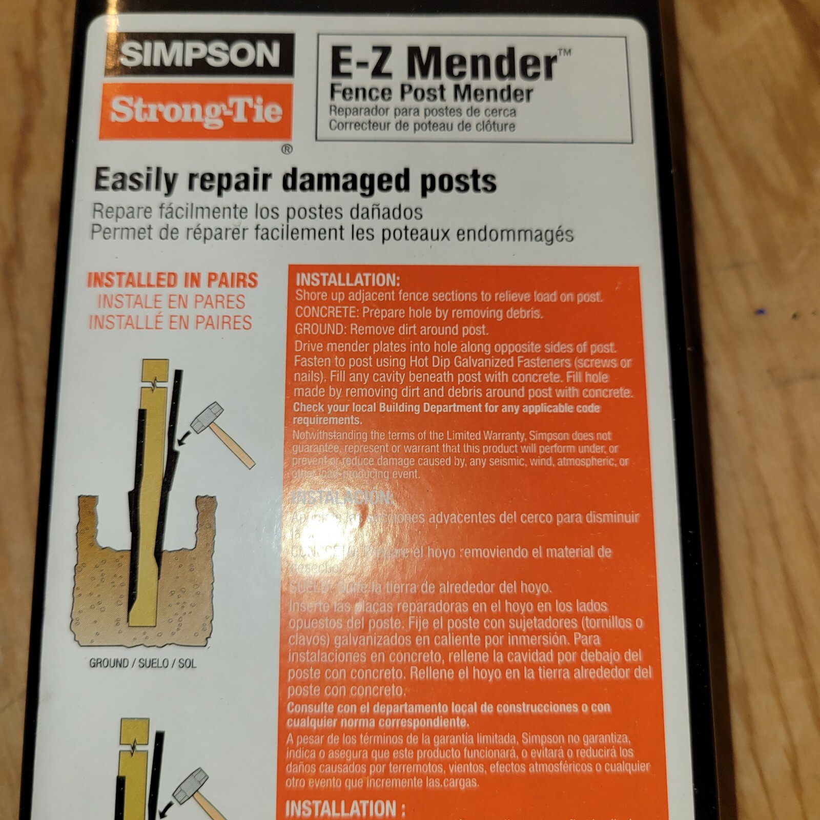 Simpson Strong-Tie FPBM44E Powder-Coated 12-Gauge E-Z Mender - Black ...