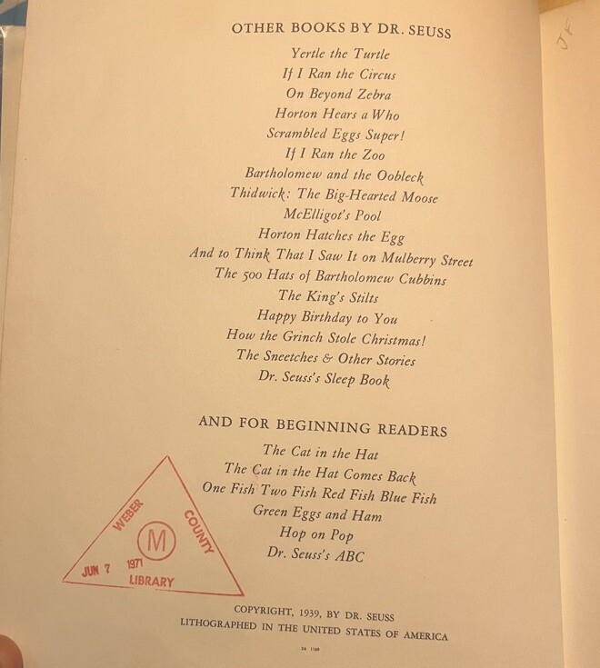 The 500 Hats of Bartholomew Cubbins by Dr. Seuss (1938) | eBay