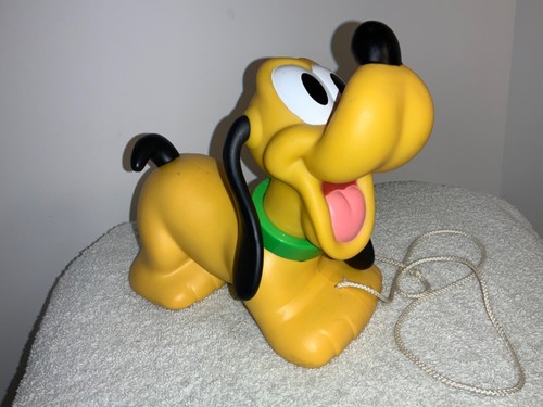 Vintage Disney pull yellow Pluto toy hard plastic with string | eBay