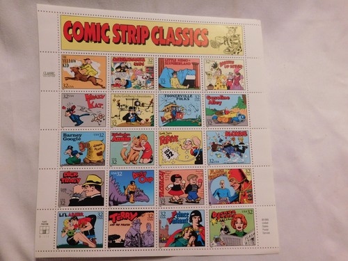 USPS Comic Strip Classics 1995 Postage Stamps Sheet of 20 with Misprint ...