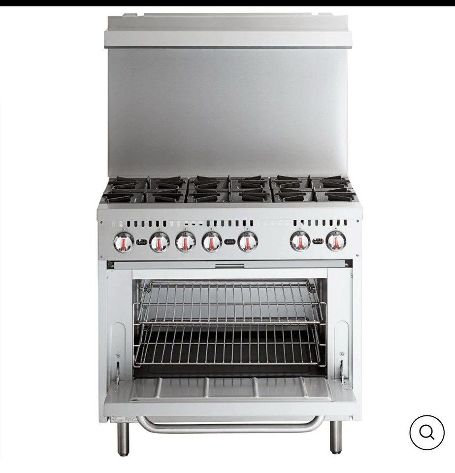 6 Burner Range Oven with Splashback – Heavy-Duty Commercial Gas Cooker ...