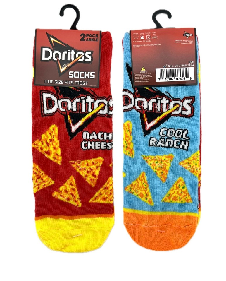 2 PAIR Novelty Socks Fun Crazy Colorful Snack Food Designs Gift Men ...