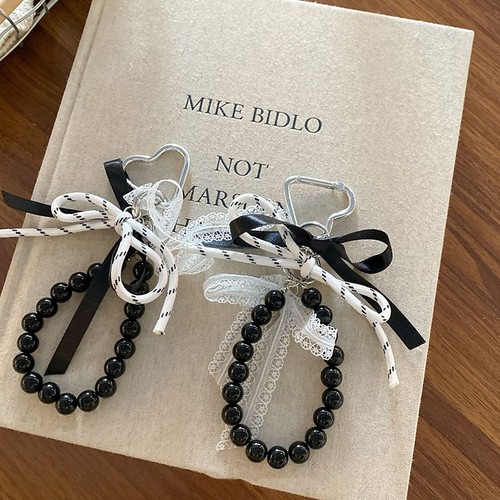 Pearl Lace Bowknot Keychain Love Charm Pendant Keyring Jewelry For ...