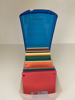 Vintage, Interact Floppy Disc Holder, 27 Used Floppy Discs, Small ...