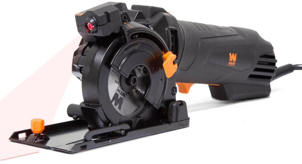 WEN Mini Circular Saw 4.2 Amp 3-3/8 in. Plunge Cut Compact Laser ...