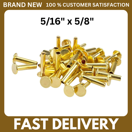 Cutlery Rivets 5/16" x 5/8" Brass Finish for Knife Making Handle Pins ...