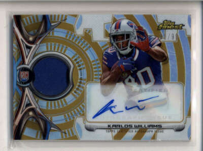 KARLOS WILLIAMS 2015 TOPPS FINEST ROOKIE GOLD REFRACTOR PATCH AUTO #/99 ...
