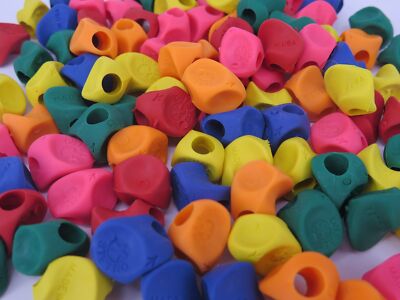 5 x STETRO Moulded Pen / Pencil Grips Assorted Colours Left & Right ...