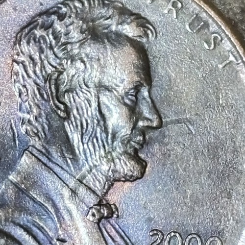 2000 P One Cent With A Mad Die Clash On The Obverse. BN Coin Weighing 2 ...