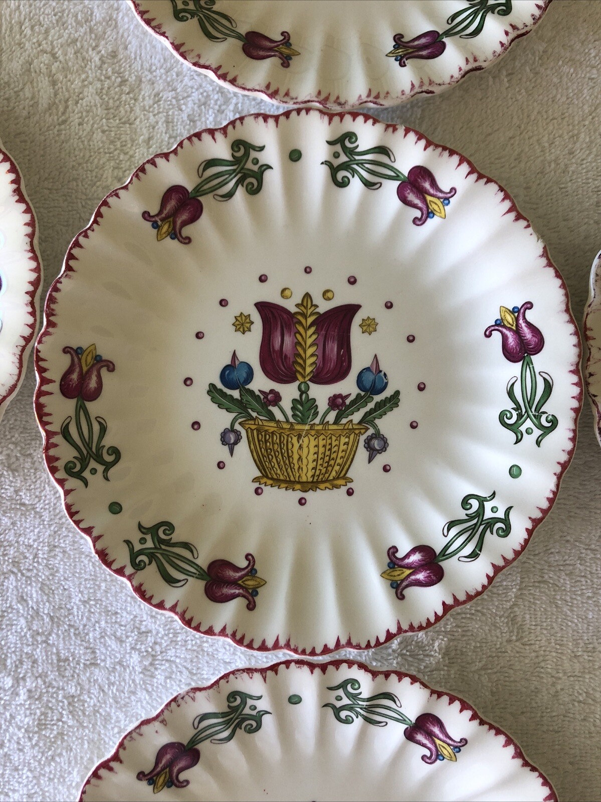 SET of 5 B&B plates American Limoges OLD DUTCH 5 TC M.L.F.E. Collector ...