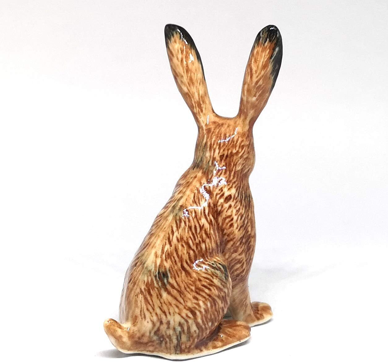 Ceramic Wild Brown Rabbit Figurine Hand Painted Bunny Hare Decor ...