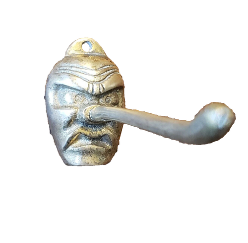 Brass/Bronze Japan Tengu Mask Long Nose Hook Wall Decor Theatre Demon ...