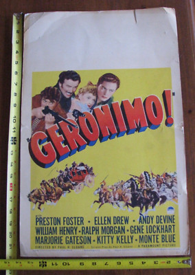 Geronimo Film Poster Posterboard 1939 Paramount | eBay