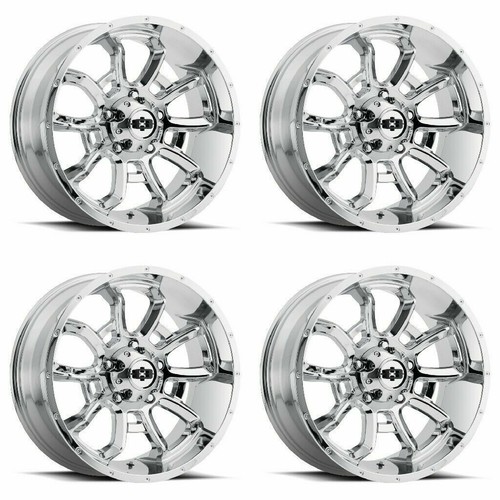 Set 4 20" Vision Off-Road 415 Bomb Chrome Wheels 20x9 8x170 For Ford ...