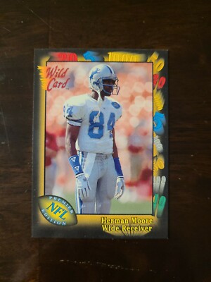 1991 Wild Card Herman Moore RC #106 Detroit Lions Rookie Premier ...