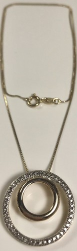 ROSS SIMONS VINTAGE STERLING SILVER GOLD VERMEIL CIRCLE DIAMOND ...