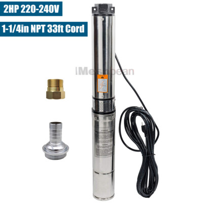 4" Deep Well Submersible Pump,2HP,220V, 37 GPM, 427FT Max, 60Hz ...