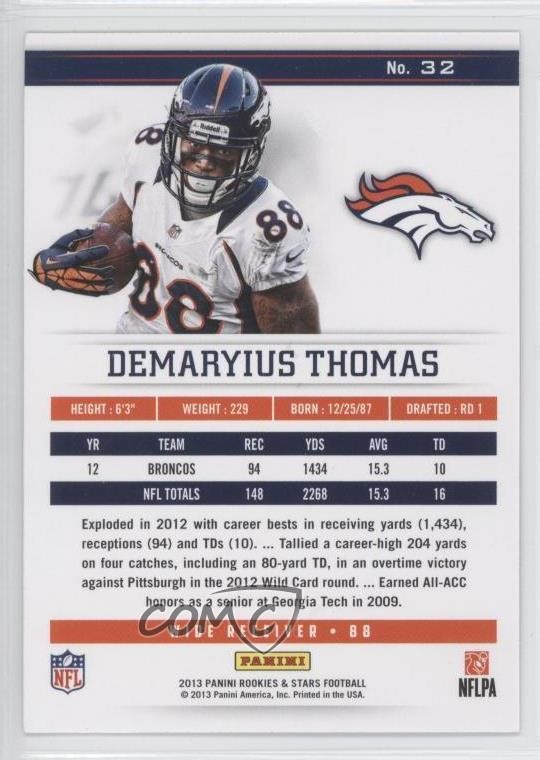2013 Panini Rookies & Stars Longevity Parallel Demaryius Thomas #32 | eBay