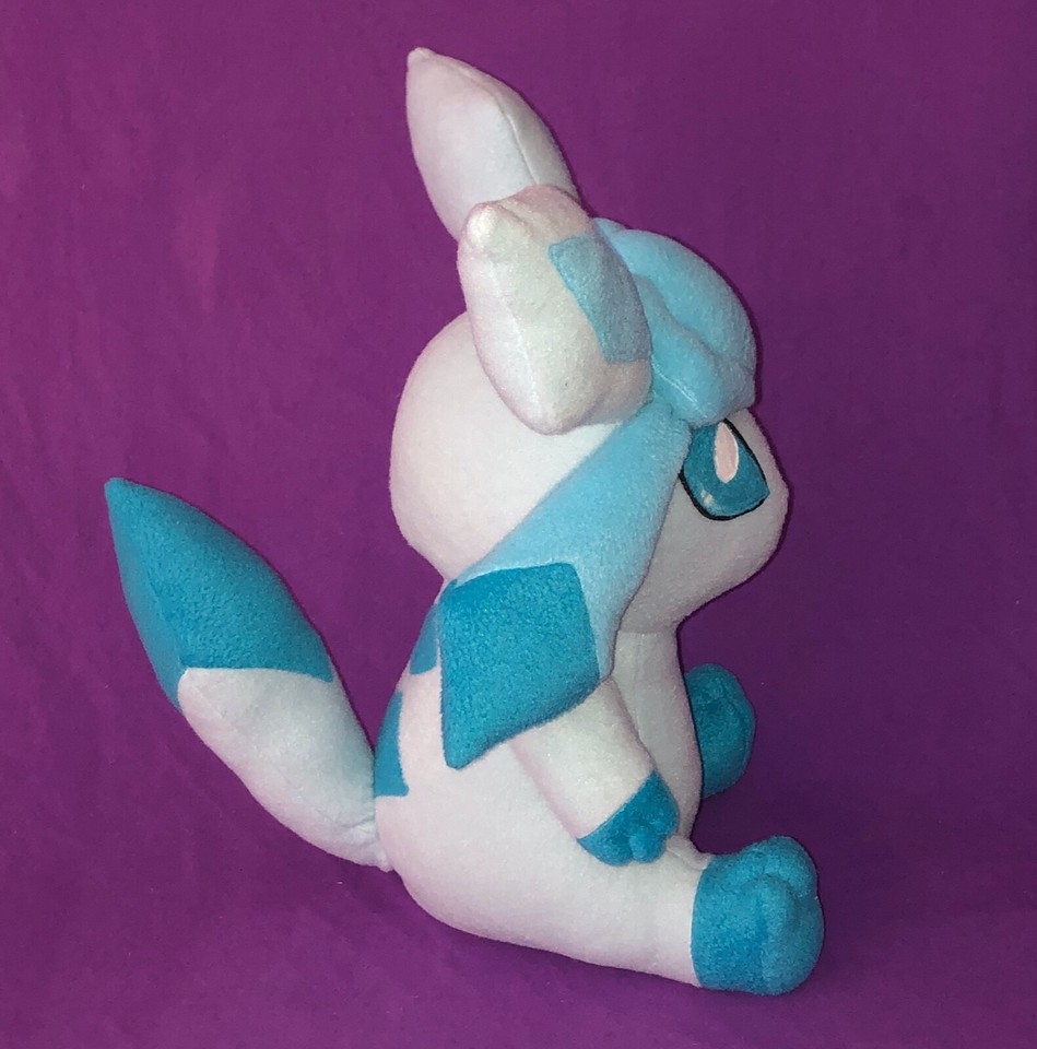 Pokémon Teddy GLACEON sitting chibi 13” plush - HANDMADE - CUTE! | eBay