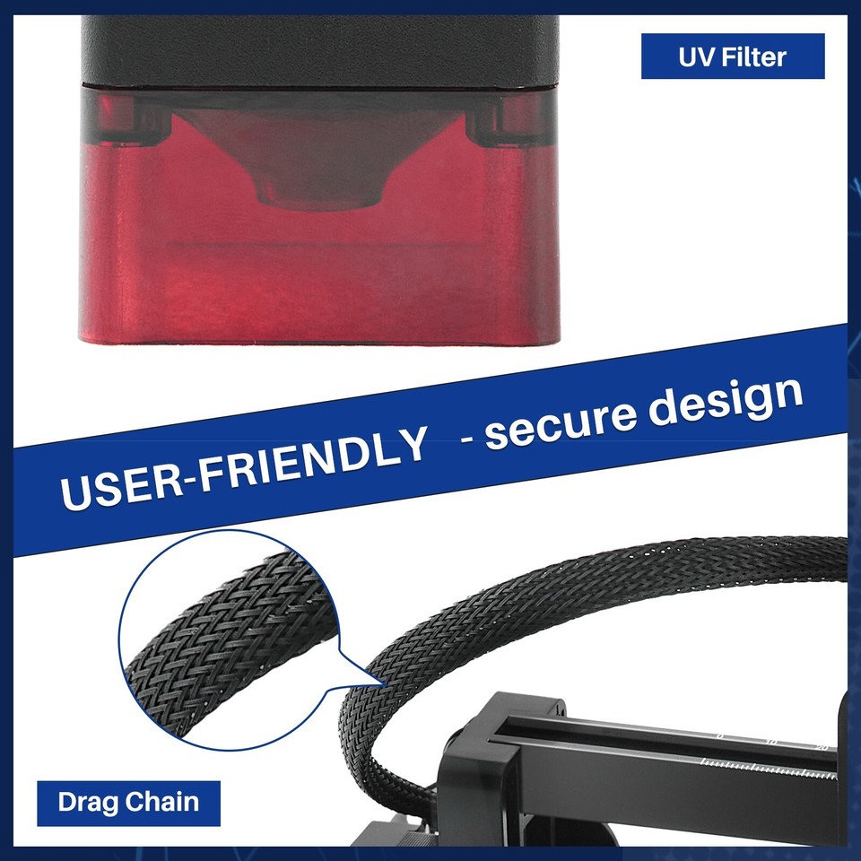 Roomark 3.5W Laser Engraving Cutting Machine 130 x 130mm Laser Engraver ...