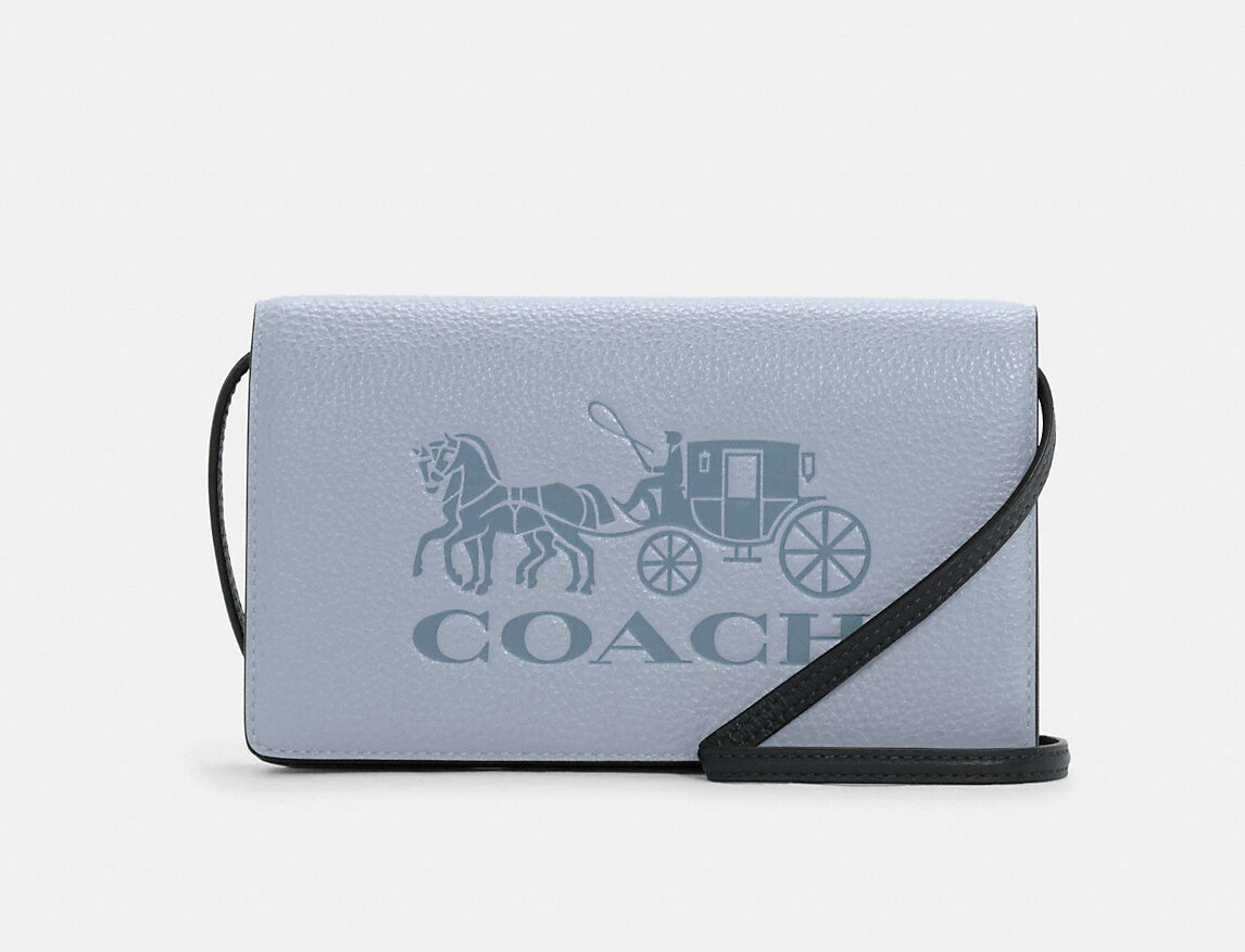 Coach C5887 Anna Fold-over Clutch Crossbody In Color-block With Horse ...
