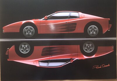 Ferrari Testarossa Flip View Car Poster! High Quantity! Rare Staud Of ...