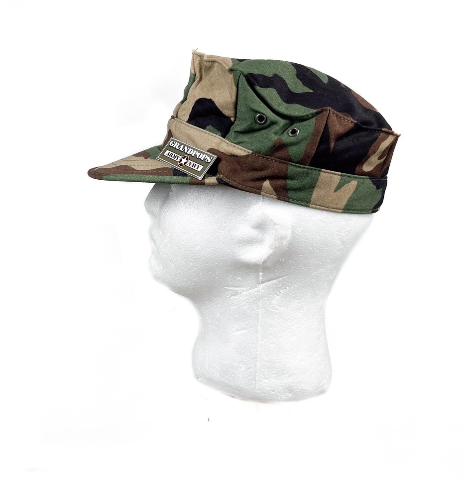 USMC M81 WOODLAND CAP 8 POINT 2 PLY TOP STITCH NO EGA | eBay