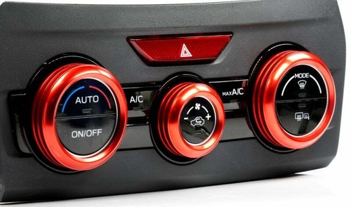 SSCO FULL RED CLIMATE CONTROL COVERS ALUMINUM FOR CROSSTREK IMPREZA ...