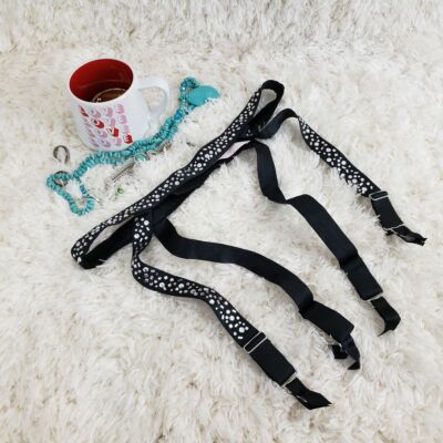 NWT Victoria's Secret GARTER M/L Black Crystal Embellished garter Dream ...