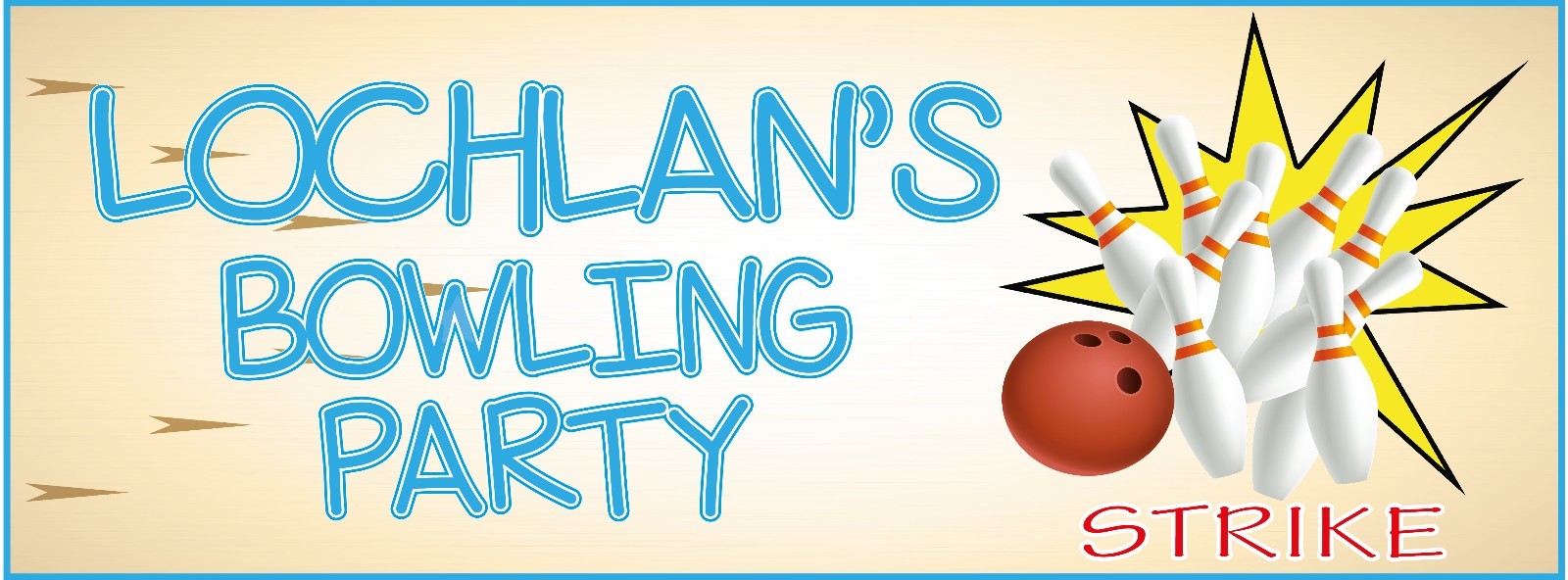 2 PERSONALISED 800 x 297mm TEN PIN BOWLING PARTY BIRTHDAY BANNERS | eBay